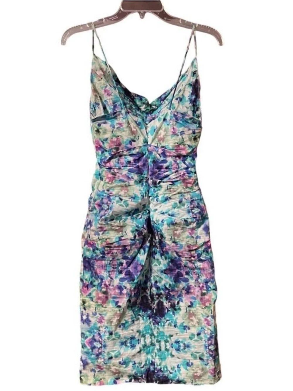 Nicole Miller | Dresses | Nicole Miller Floral Rouche Dress | Poshmark